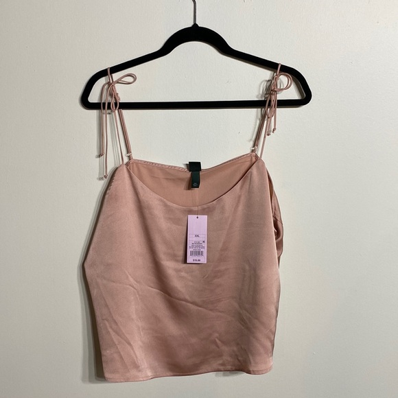 wild fable | Tops | Silky Pink Flowy Crop Tank | Poshmark